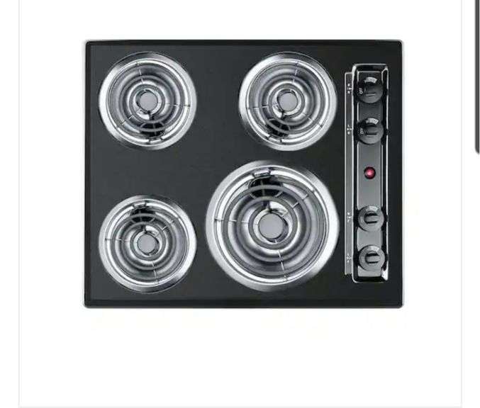 Summit Appliance 24 in. Coil Electric Cooktop in Black with 4 Elements ...