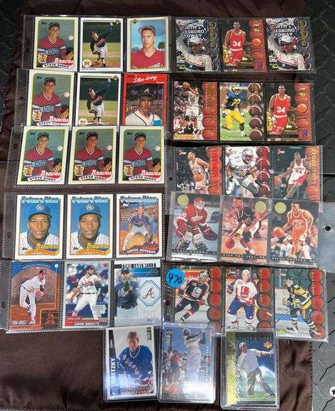 NHL, NBA, MLB Sports Carts Including Steve Avery, Hakeem Olajuwon ...