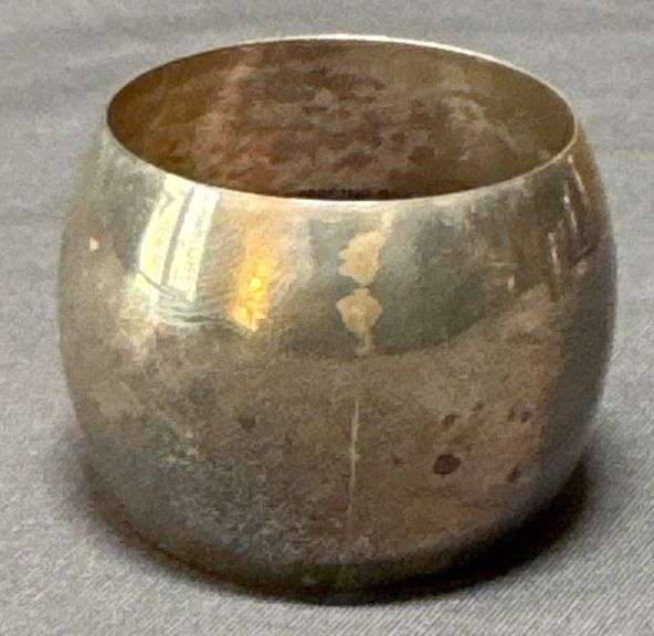 Set of 5 Napkin Rings Marked Sterling 950 with Etched Names and Wood ...