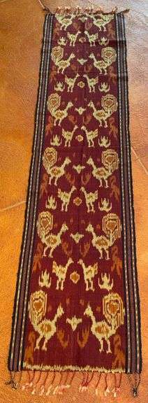 Handwoven Ikat Textile Runner, 71” x 17” - Metzger Property Services, LLC