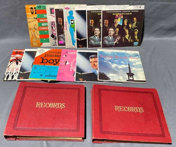 Vinyl Records with Two Red Storage Albums - Metzger Property Services, LLC