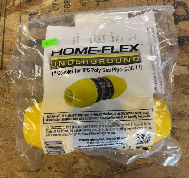 HOME-FLEX 1 in. IPS DR 11 Underground Yellow Poly Gas Pipe Coupler ...