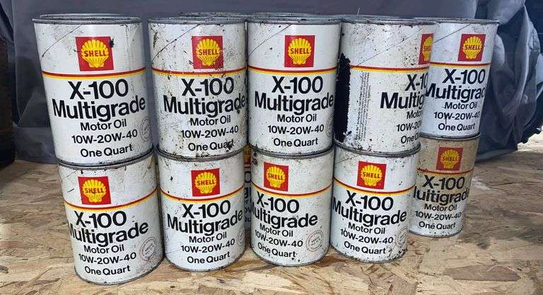 22 Cans of Shell X-100 Multigrade Motor Oil, One Quart Each - Metzger ...