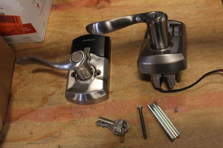 KWIKSET - 917 SmartCode Satin Nickel Keypad Electronic Single-Cylinder Tustin Door Handle ...