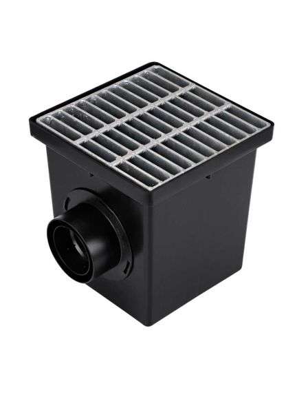 NDS - 12 in. Square Catch Basin Drain Kit with 2-Opening Catch Basin ...