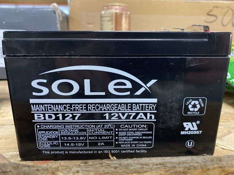 Solex Rechargeable Battery 12V 7Ah - Metzger Property Services, LLC