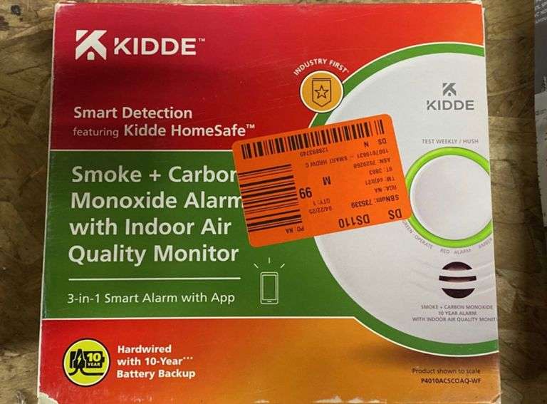Kidde Smart Hardwired Smoke and Carbon Monoxide Detector, Indoor Air Quality Monitor and 10-Year ...