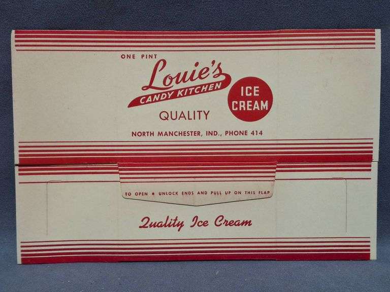 10 Louie’s Candy Kitchen Ice Cream Pint Cartons, North Manchester, IND ...