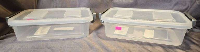 Two Sterilite 2.7 Qt Clear Plastic ID Latch Storage Boxes - Metzger ...
