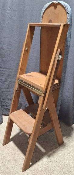 Foldable Ironing Board Chair with Integrated Steps and Fabric ...