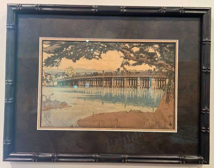Yoshida Hiroshi Japanese Framed Print "Seta Bridge" 21.5x16.5 ...