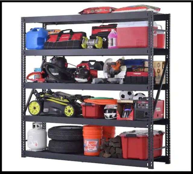Husky 5-Tier Industrial Duty Steel Freestanding Garage Storage Shelving ...