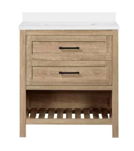 Home Decorators Collection Autumn 30 in. Single Sink Weathered Tan Bath ...