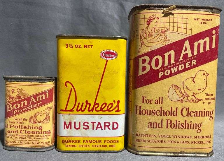 Three Product Cans: Bon Ami Powder and Durkee’s Mustard – Full ...