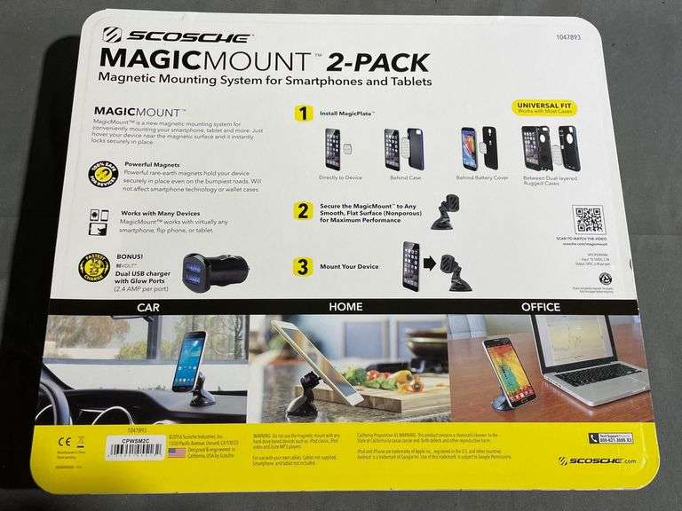 Scosche MagicMount 2-Pack Magnetic Mounting System for Smartphones and ...