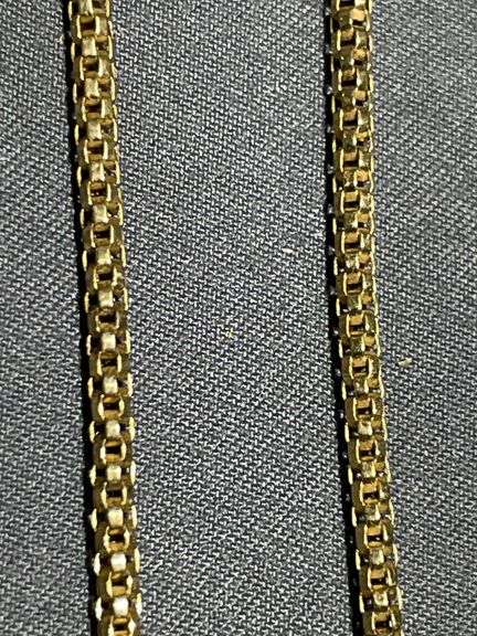 Gold-Tone Box Chain Necklace with Lobster Clasp - Metzger Property ...