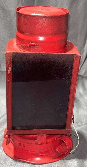 Red Railroad Lantern Made in U.S.A. 8″ - Metzger Property Services, LLC