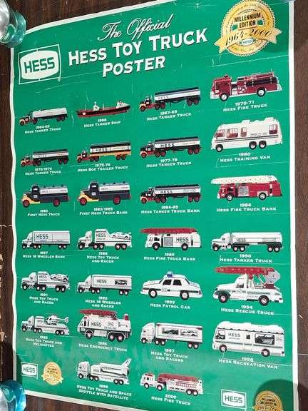 Hess Toy Truck Official Poster Featuring Models from 1964 to 1992 ...