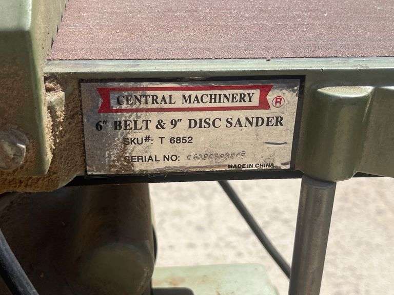 Central Machinery 6-inch Belt and 9-inch Disc Sander, Model 6852 ...
