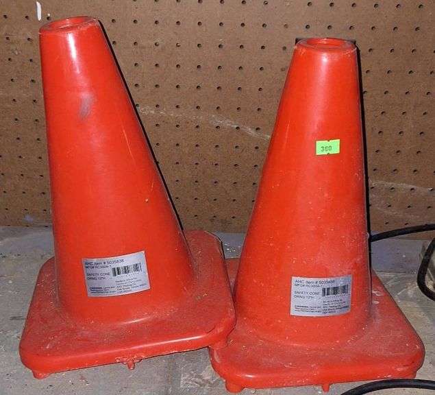 Two Orange Safety Cones, 12-Inch Height - Metzger Property Services, LLC