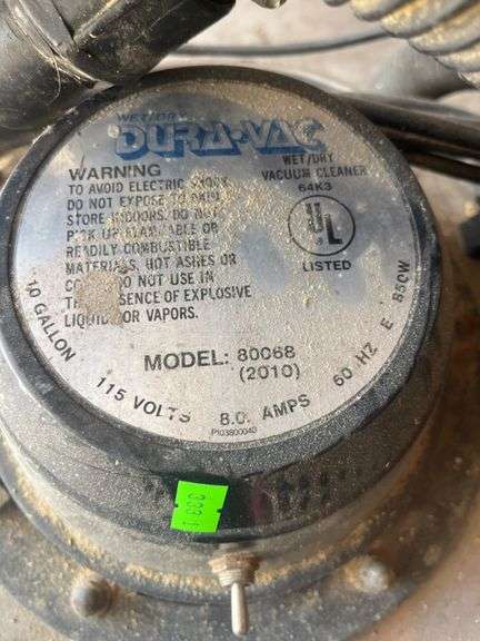 Duravac Model 30088 10-Gallon Wet/Dry Vacuum Cleaner - Metzger Property ...