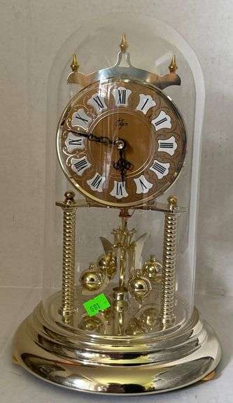 Elgin Quartz Anniversary Clock with Glass Dome - Metzger Property ...