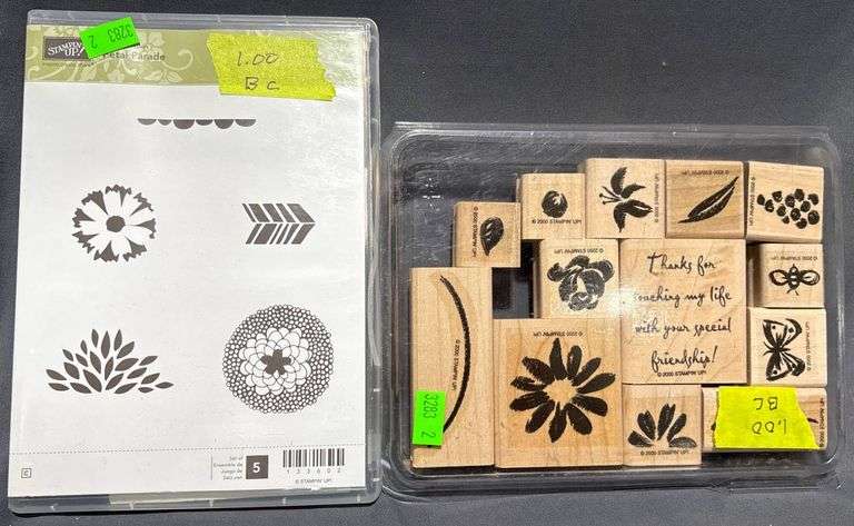Stampin’ Up! Stamp Set with Rubber and Wood Stamps Featuring Floral and ...