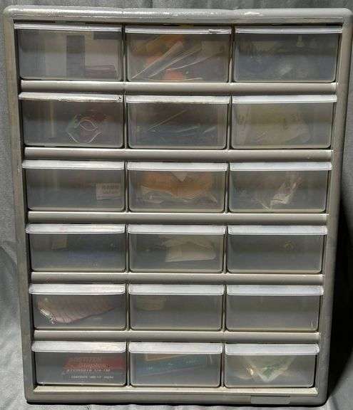 Multi-Drawer Plastic Storage Unit With Contents - Metzger Property ...