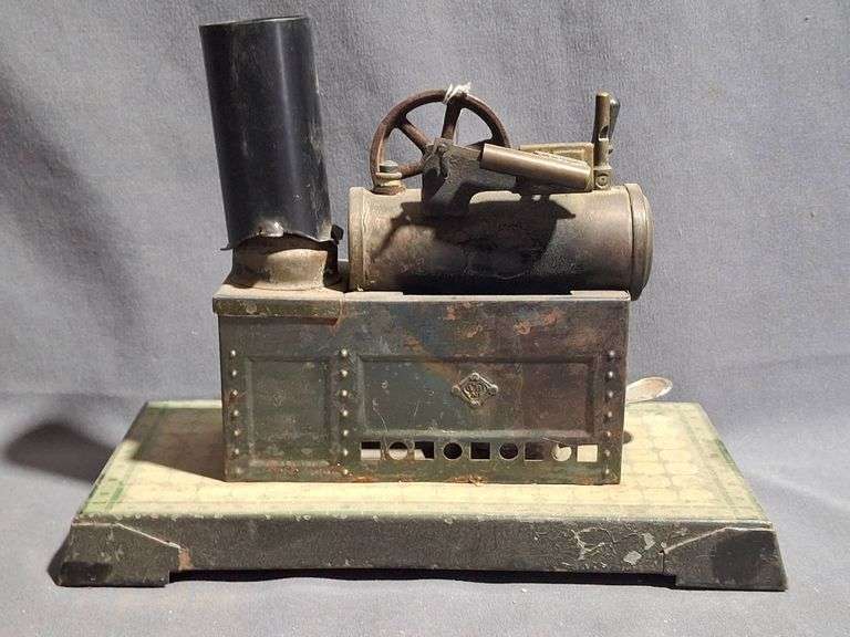 GBN Tin and Metal Toy Steam Engine with Base, Made in Germany 8″ x 4 ...
