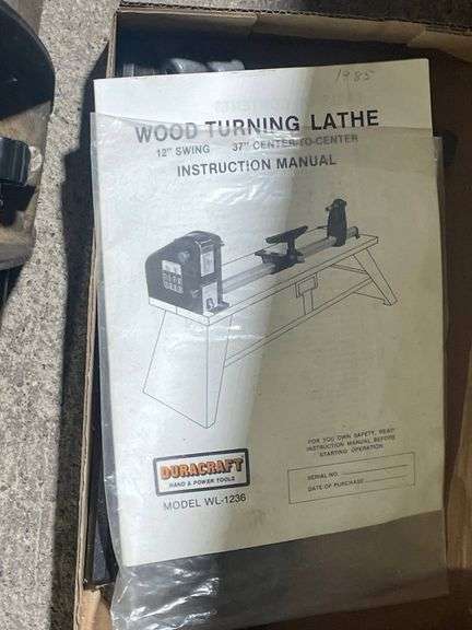 Duracraft Model WL1236 Wood Lathe with Instruction Manual - Metzger ...