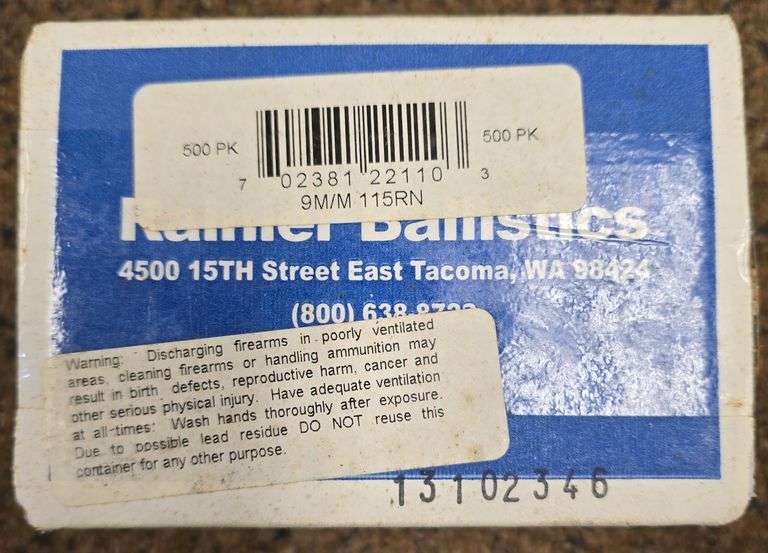 Rainier Ballistics 9mm 500 Pack Bullets - Metzger Property Services, LLC