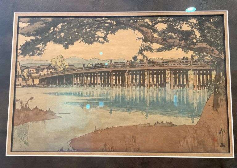 Yoshida Hiroshi Japanese Framed Print "Seta Bridge" 21.5x16.5 ...