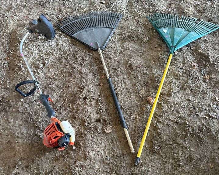 Echo GT-225 Gas-Powered String Trimmer and Two Lawn Rakes - Metzger ...
