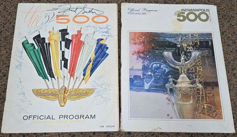 1968 (Autographed) and 1993 Indianapolis Motor Speedway Indy 500 ...