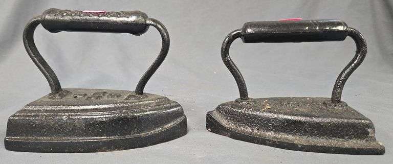 2 – Cast Iron Sad Irons with Handles - Metzger Property Services, LLC