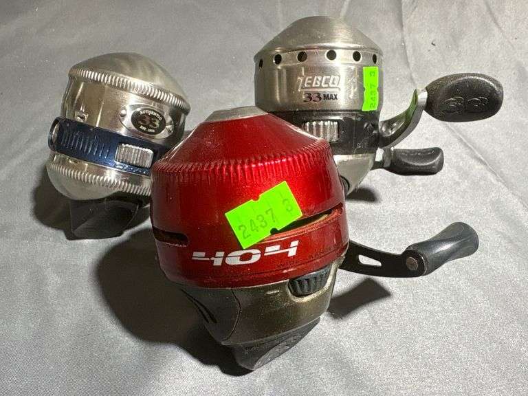Three Zebco Fishing Reels, Including Models 33 Max and 40i - Metzger ...