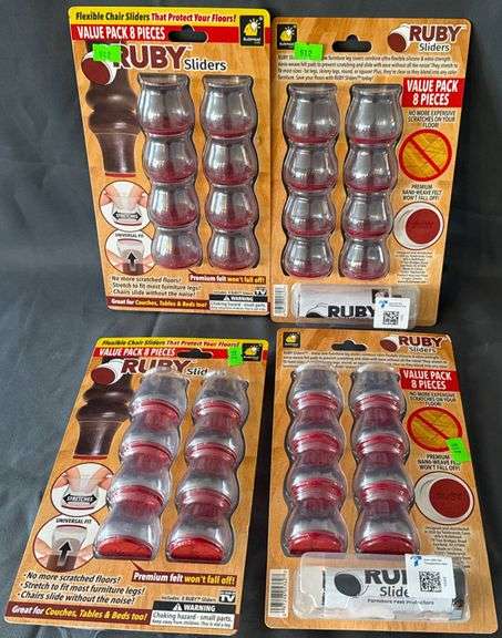 Ruby Sliders Flexible Chair Sliders, Value Pack of 8, Set of 4 Packs ...