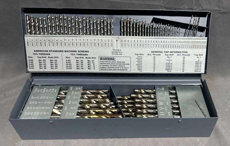 Metal Drill Bits with Indexed Case and Tapping Chart - Metzger Property ...