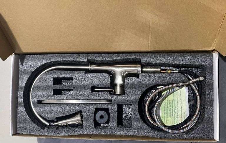 PAKING Brushed Nickel Kitchen Faucet with Sweep Spray - Metzger ...