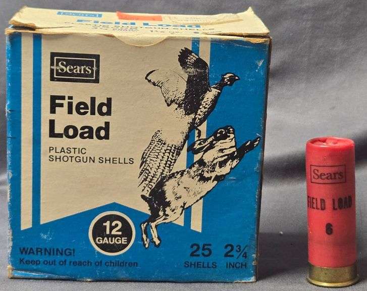 Sears 12-Gauge Field Load 2-3/4 Inch Plastic Shotgun Shells, Quantity ...