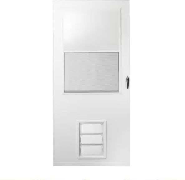 EMCO EMCO 32 in. x 80 in. White Universal 1/2 Light Pet Entry Aluminum ...
