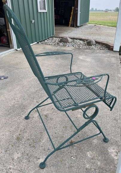 Metal Mesh Rocking Chair With Floral Backrest and Armrest Details 16 ...