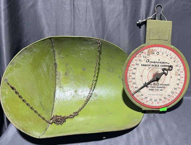 American Family Scale Company Hanging Scale with Green Pan - Metzger ...