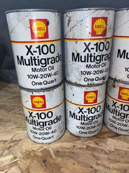 22 Cans of Shell X-100 Multigrade Motor Oil, One Quart Each - Metzger ...