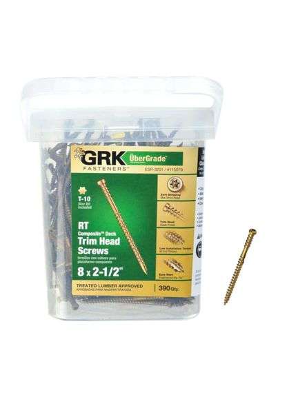 GRK FASTENERS - 8 in. x 2-1/2 in. Star Drive Trim-Head RT Composite ...