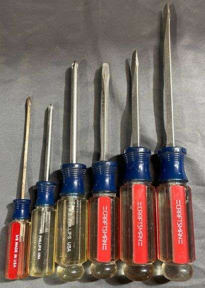 Six Screwdrivers with Clear and Blue Handles, Made in USA - Metzger ...