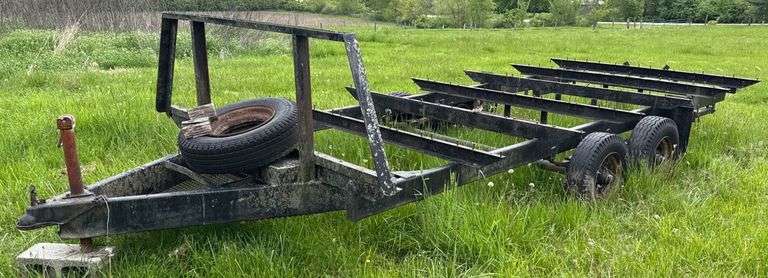 1978 Dual-Axle Metal Trailer Frame, 7’10”x16’, has open REBUILT title ...