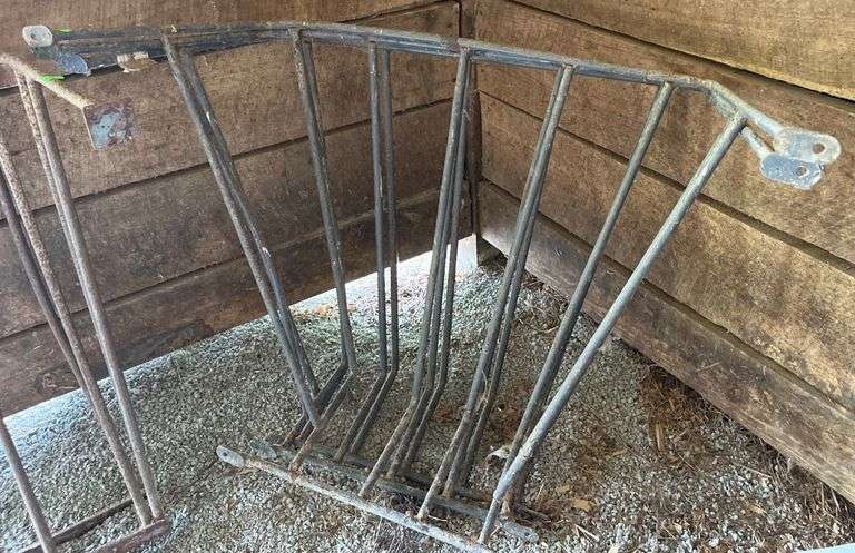 Set of Five Metal Wall-Mount Hay Feeders - Metzger Property Services, LLC
