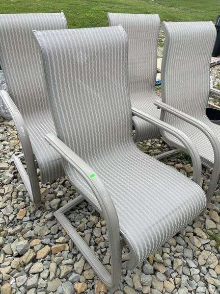 Four Outdoor Sling Chairs with Metal Frames - Metzger Property Services ...