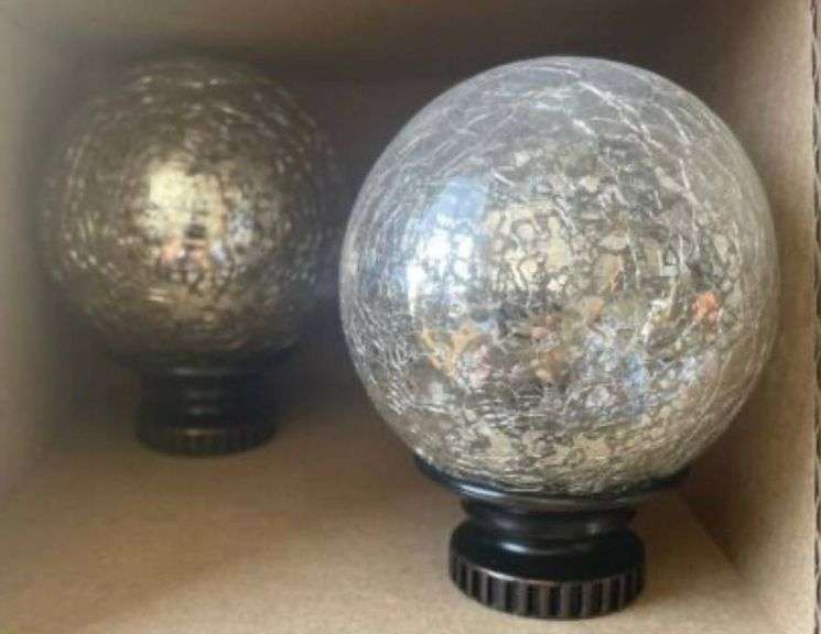 4 Mercury Glass Sphere Finials - Metzger Property Services, LLC